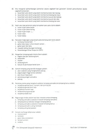 Soal osk geografi 2016 | PDF