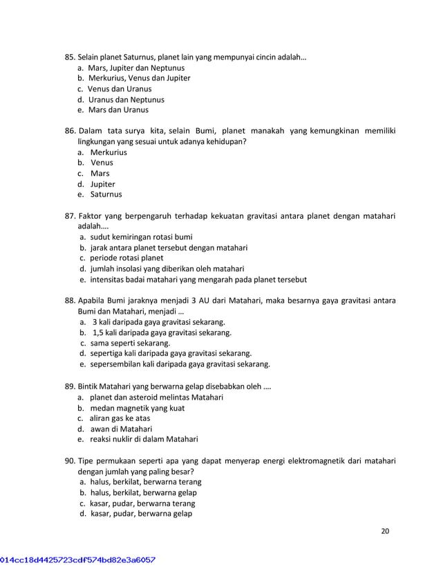 Soal OSK Kebumian (Geosains) 2015 | PDF