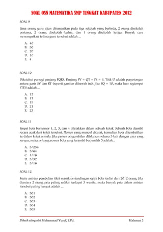 Soal osn 2012 smp | PDF