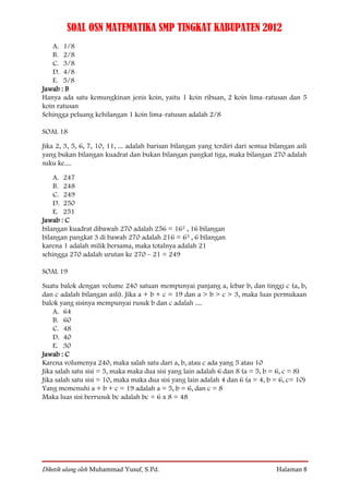 Soal osn 2012 smp dengan solusi | PDF