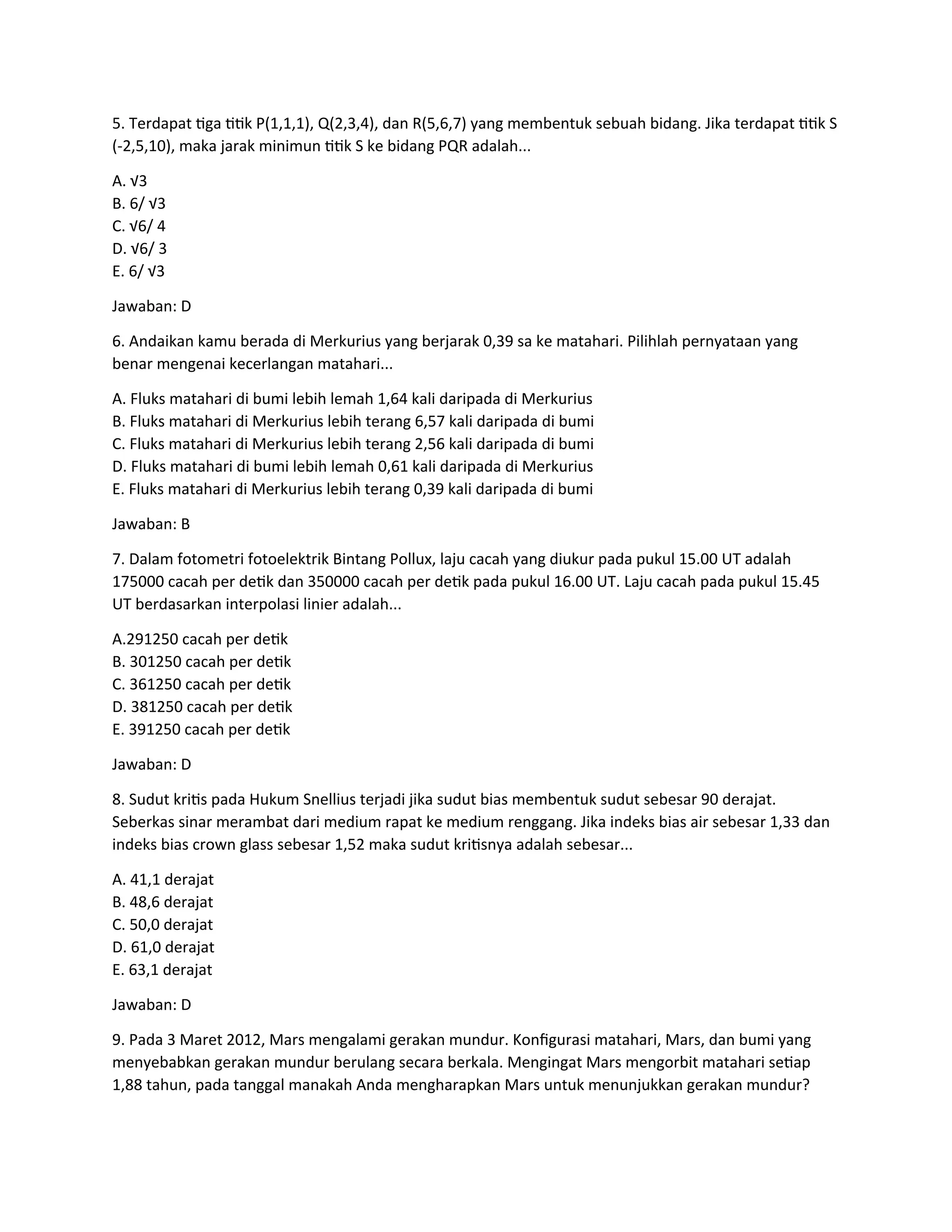 astro osk 2023 tingkat kabupaten/kota 23 | PDF