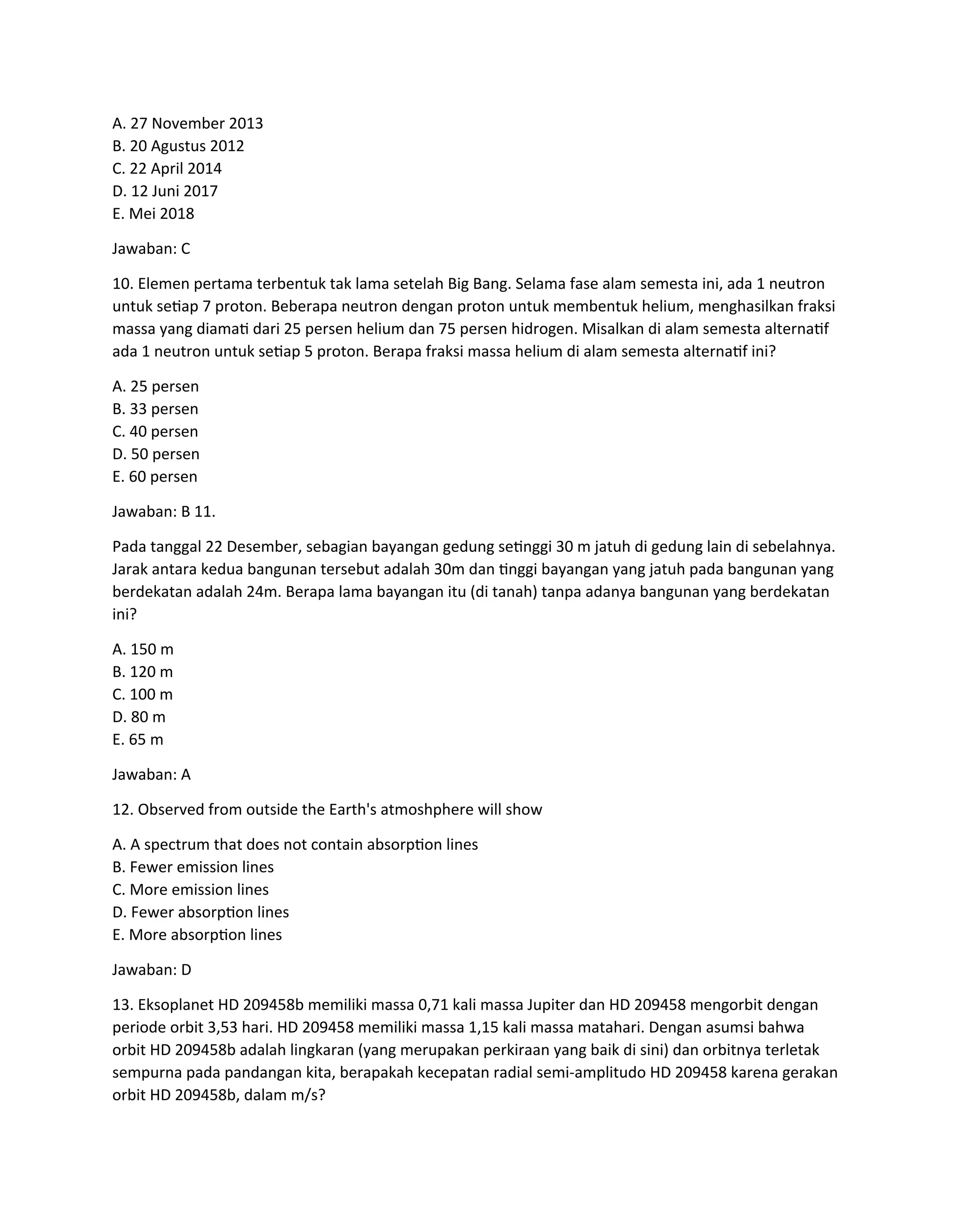 astro osk 2023 tingkat kabupaten/kota 23 | PDF