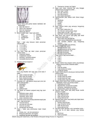 Soal osn biologi smp 2010 kabupaten | PDF