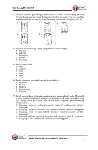 Soal osn ipa 2019 | DOCX
