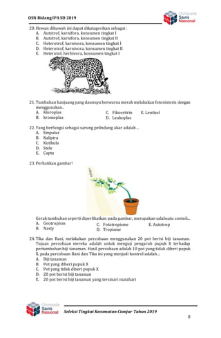 Soal osn ipa 2019 | DOCX
