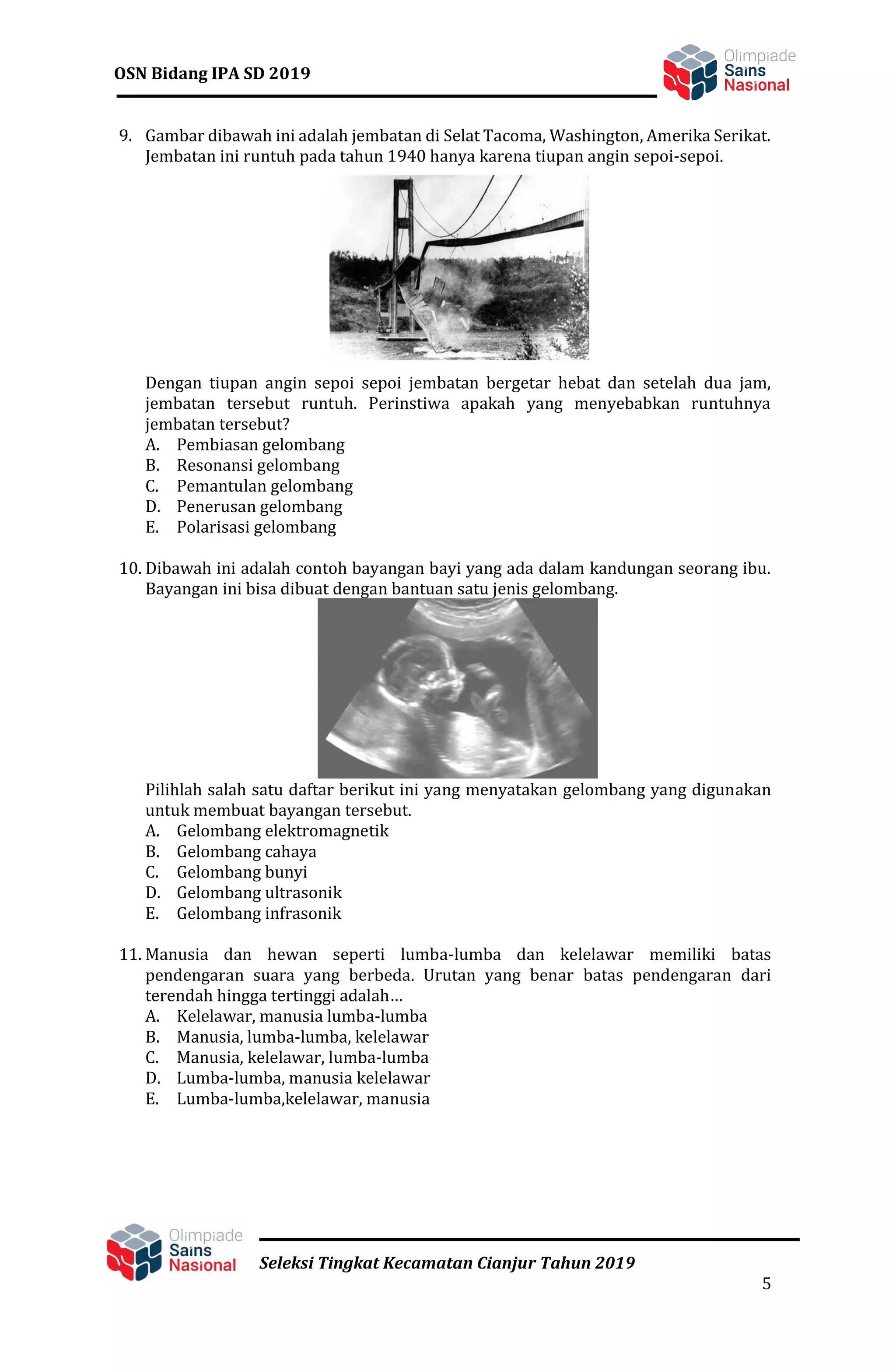 Soal osn ipa 2019 | PDF