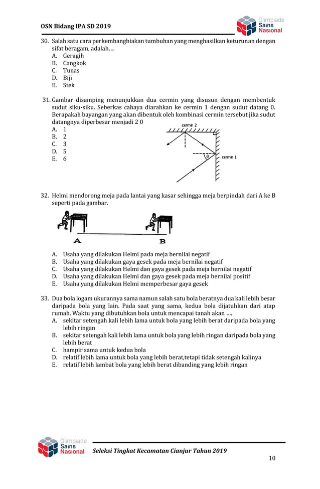 Soal osn ipa 2019 | PDF
