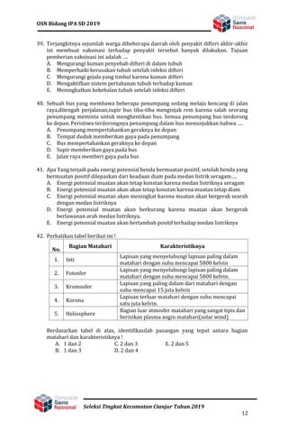 Soal osn ipa 2019 | PDF