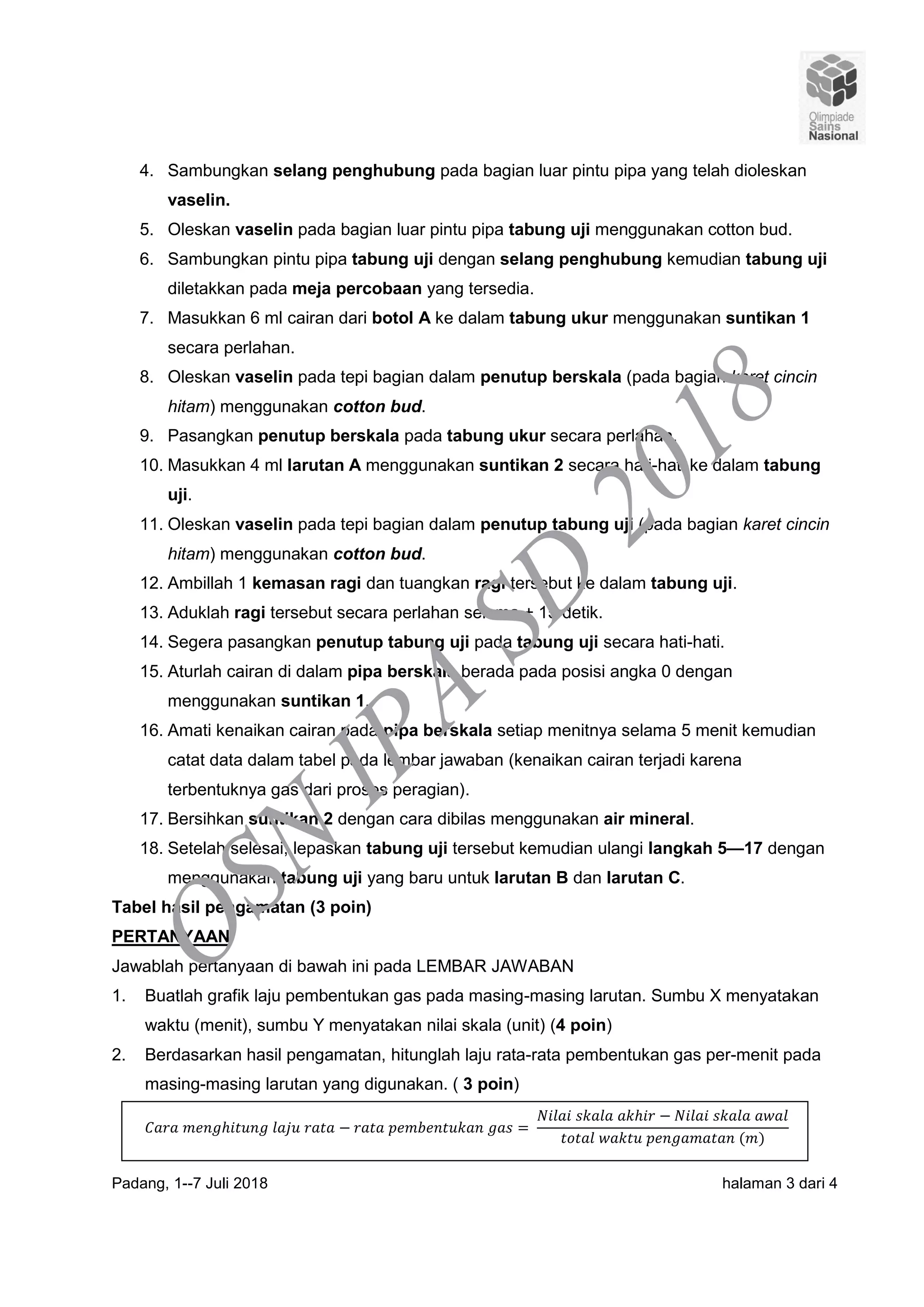 Soal OSN IPS SD Tahun 2018 eksperimen 2 | PDF