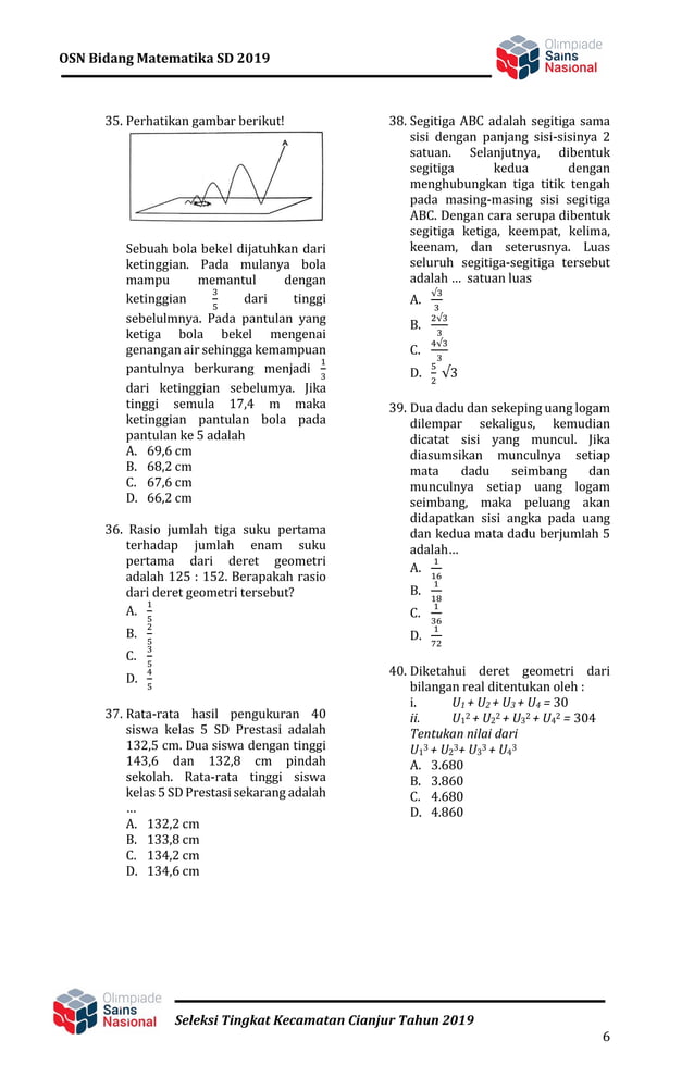 Soal osn matematika 2019 | PDF
