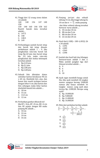 Soal osn matematika 2019 | PDF