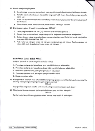 Soal osp astronomi 2015 | PDF