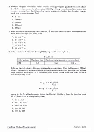 Soal osp astronomi_2017 | PDF