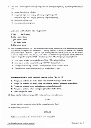 Soal osp astronomi_2017 | PDF