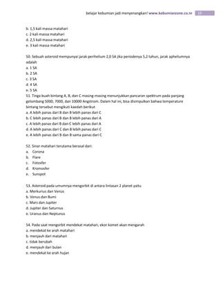 Soal OSP Kebumian 2010 | PDF