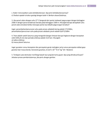 Soal OSP Kebumian 2010 | PDF