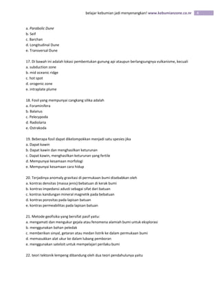 Soal OSP Kebumian 2010 | PDF