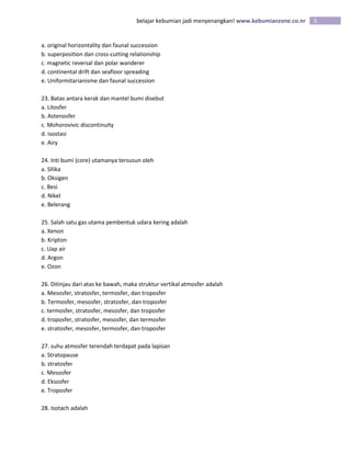Soal OSP Kebumian 2010 | PDF