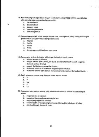 Soal OSP Kebumian 2011 | PDF
