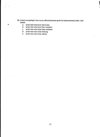 Soal OSP Kebumian 2011 | PDF