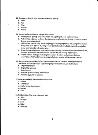 Soal OSP Kebumian 2011 | PDF