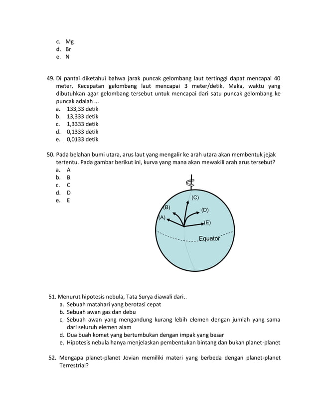 Soal OSP Kebumian 2012 | PDF