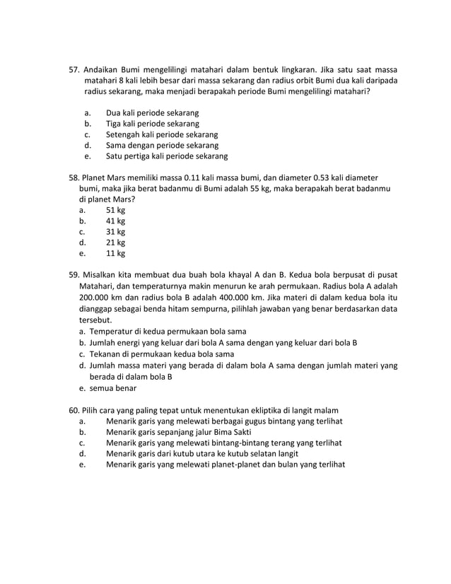 Soal OSP Kebumian 2012 | PDF