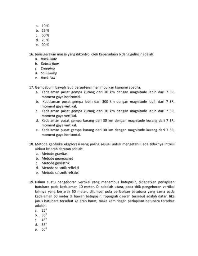 Soal OSP Kebumian 2012 | PDF