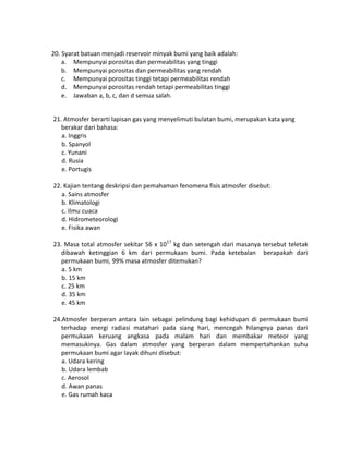 Soal OSP Kebumian 2012 | PDF