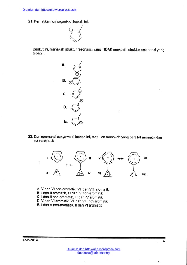 Soal OSP Kimia 2014 | PDF