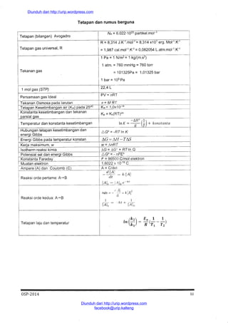 Soal OSP Kimia 2014 | PDF