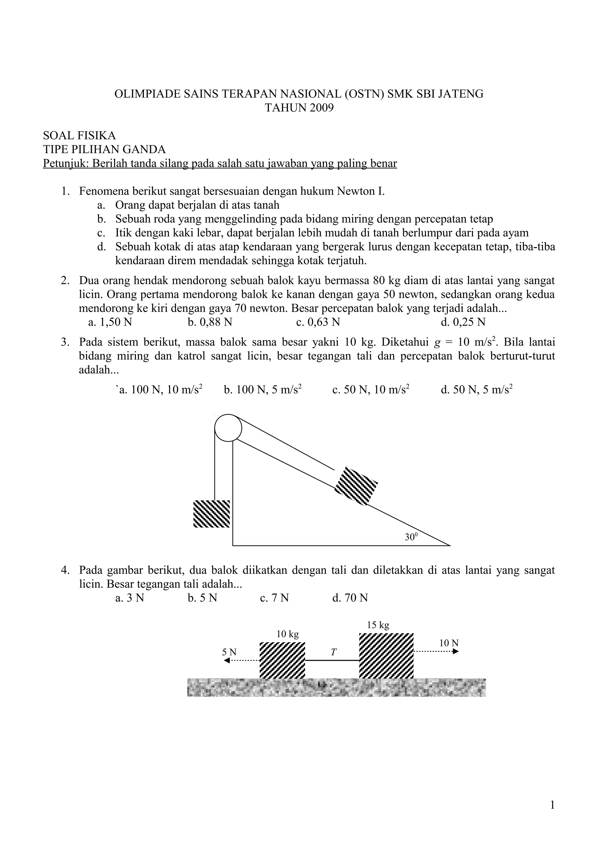 Soal ostn pil ganda fisika | DOC