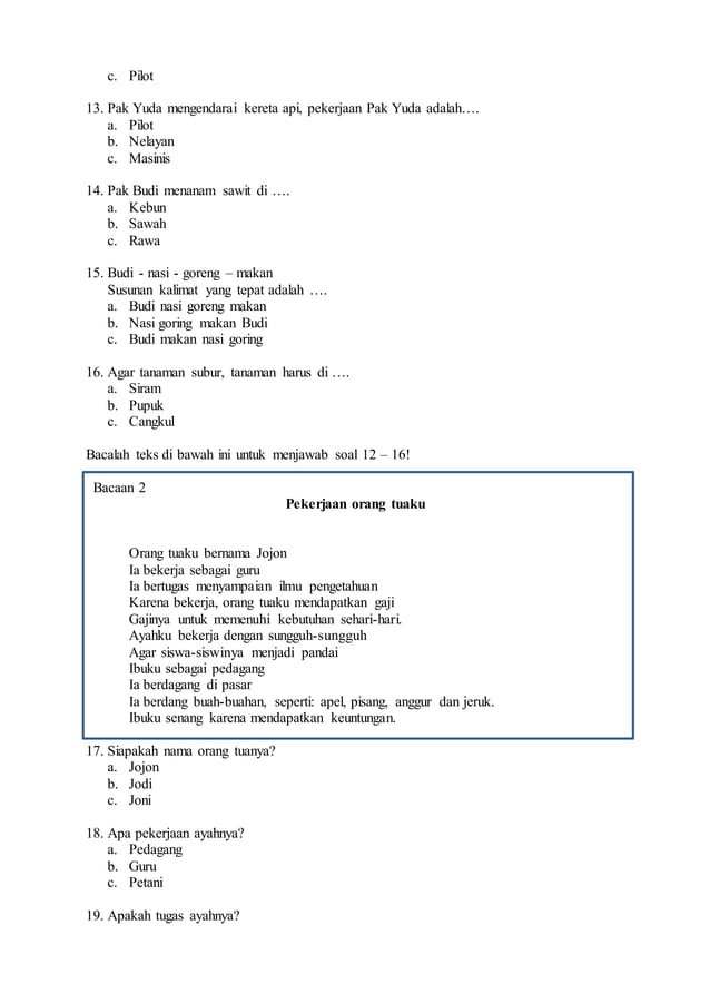 Soal pas 2021-2022 bahasa Indonesia kls vii tunagrahita ringan | DOCX