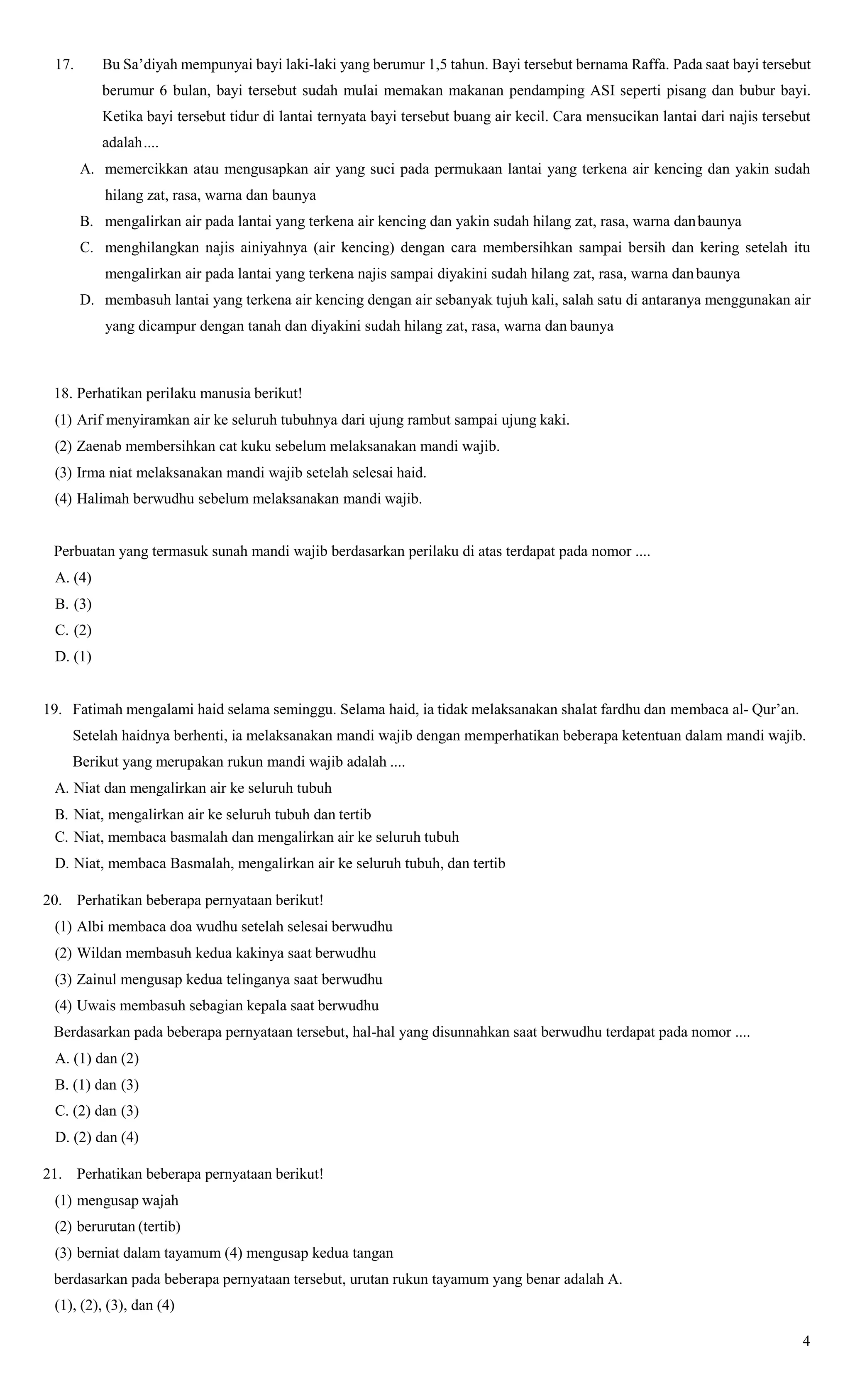 SOAL PAS FIQIH KELAS 7 - MTs tarbiyatul banat.docx