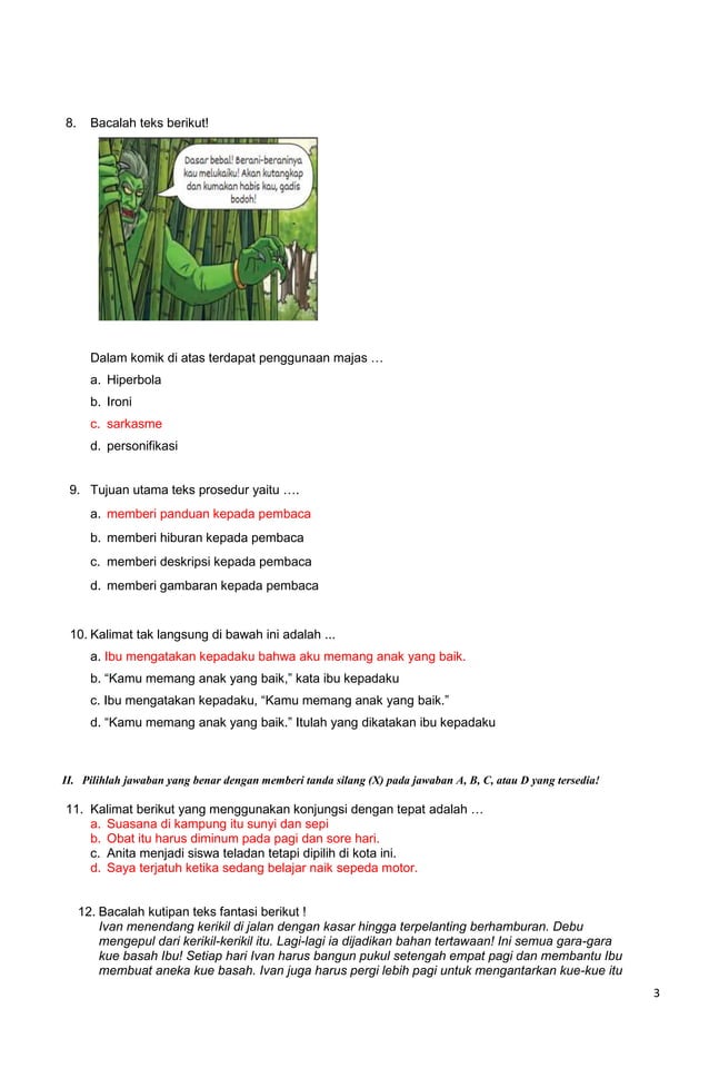 SOAL PAS GANJIL 8.untuk MTs materi SKIdoc | PDF