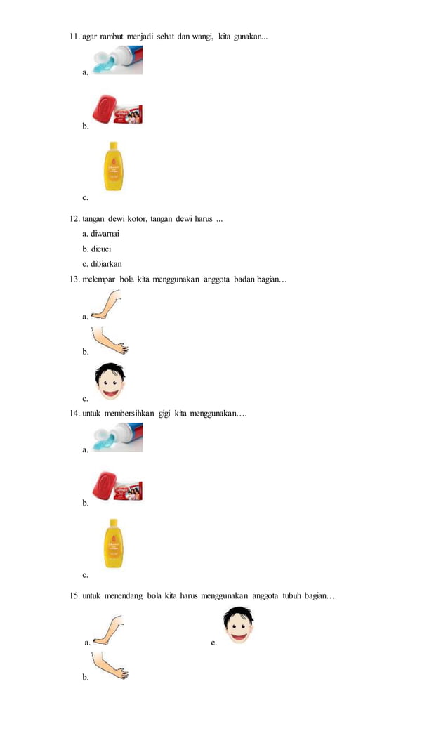 SOAL UJIAN PJOK KELAS 1 SD | DOC