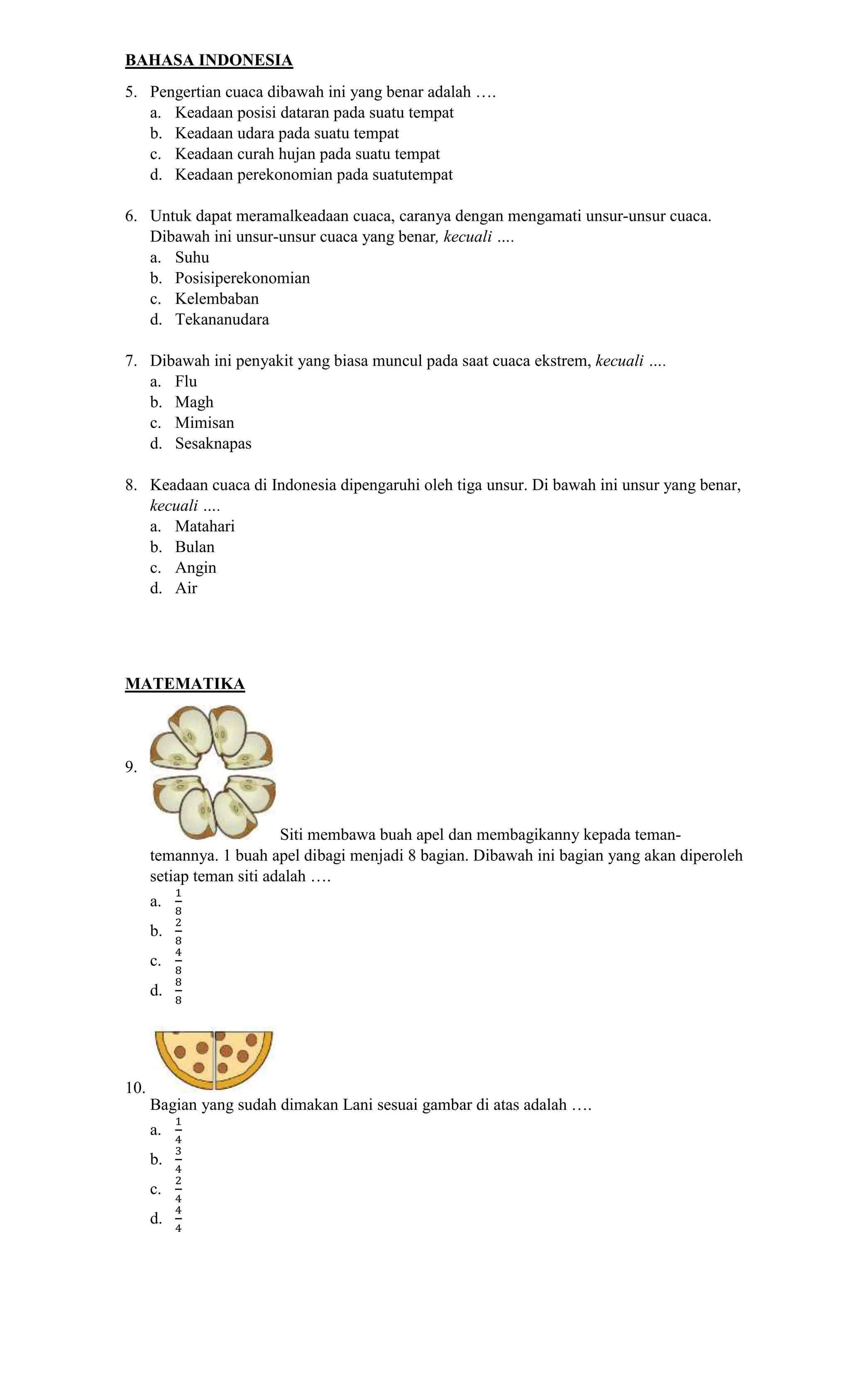 SOAL PAS KELAS 3 TEMA 5 semester 2 tahun ajaran 2023-2024 | DOCX
