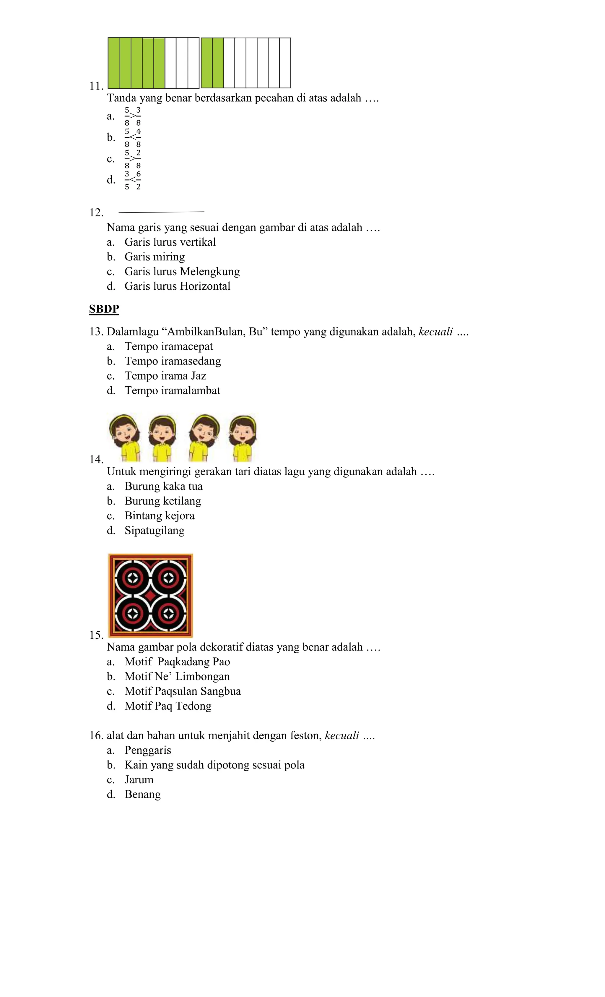 SOAL PAS KELAS 3 TEMA 5 semester 2 tahun ajaran 2023-2024 | DOCX