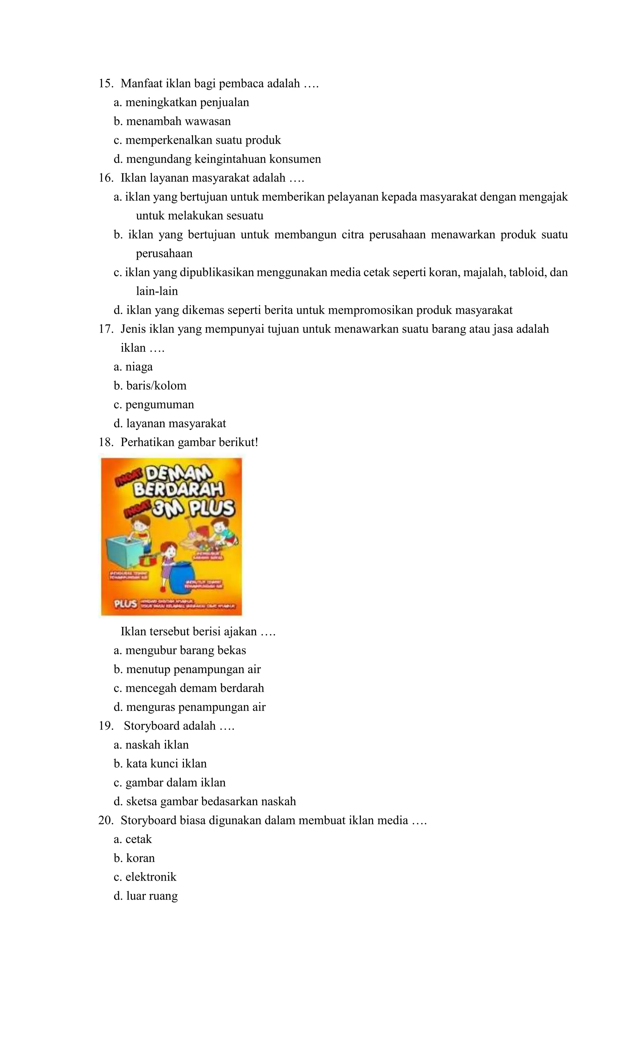 SOAL PENILAIAN AKHIR SEMESTER KELAS 5 TEMA 3docx | PDF