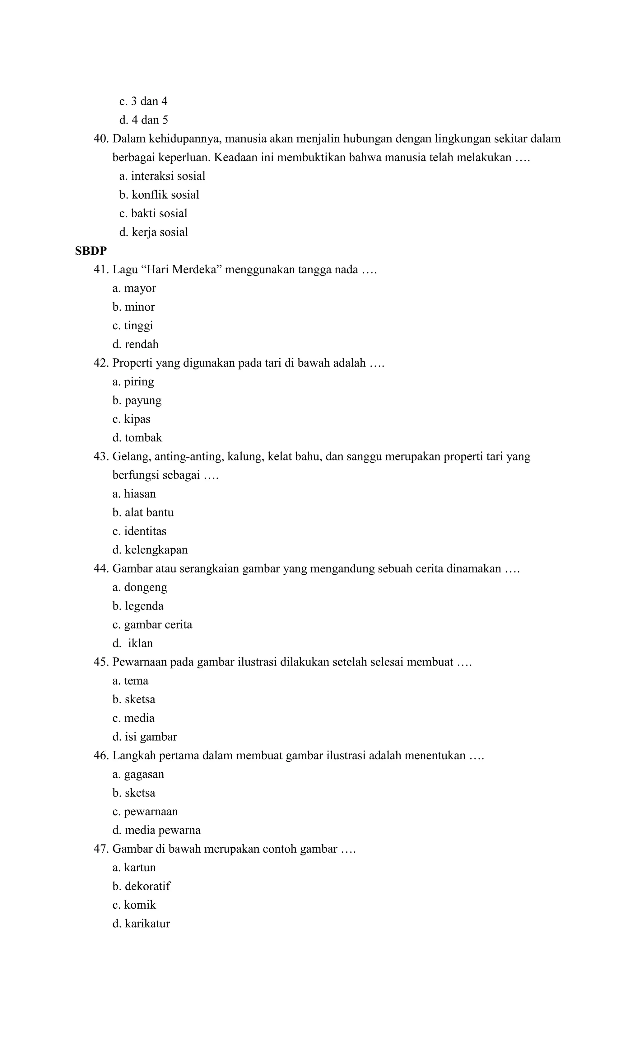 SOAL PENILAIAN AKHIR SEMESTER KELAS 5 TEMA 3docx | PDF