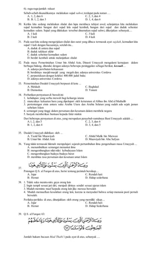 Soal pas pai kelas 8 semester ganjil | DOCX