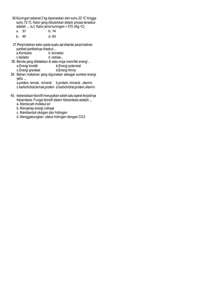 Soal pas smt 1 ipa 7 | DOCX