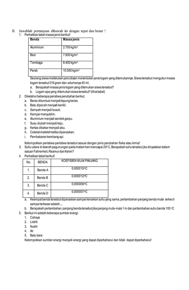 Soal pas smt 1 ipa 7 | DOCX