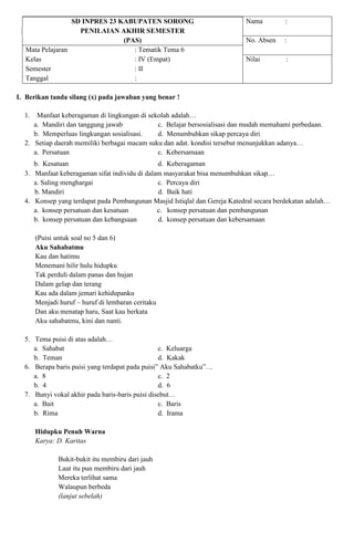 SOAL PAS TEMA 6 Kelas 4 (infodikdasmen.com).doc