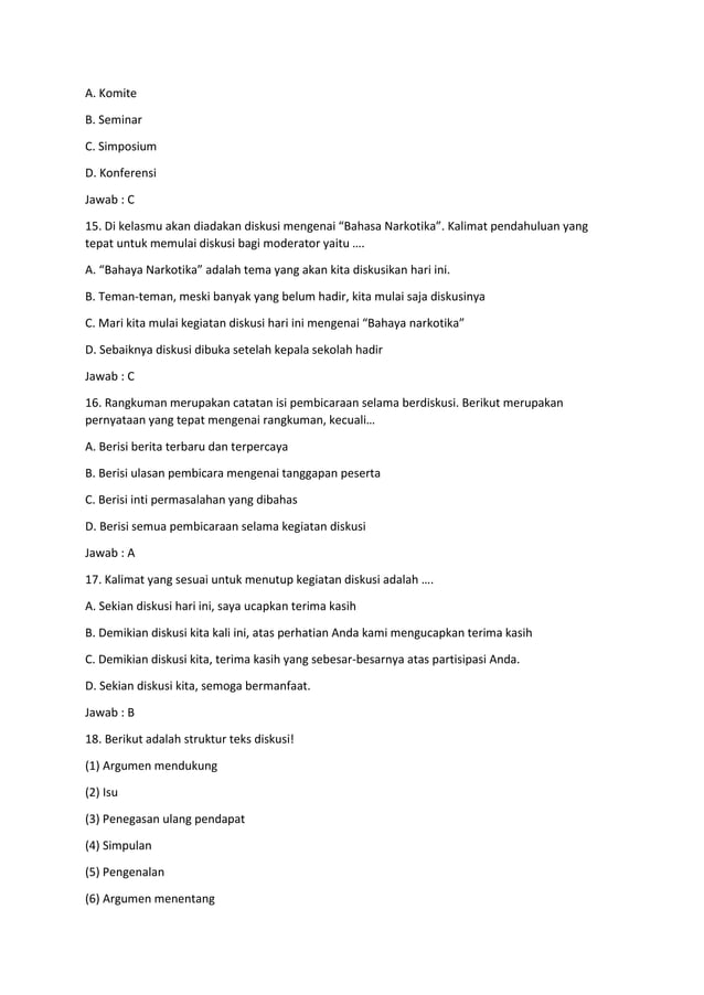 Contoh Bank SOAL Penilaian aKHIR Semester SMP.doc