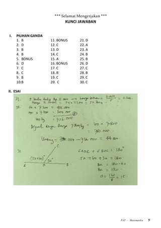 Soal pat mtk kelas 7 k13 (websiteedukasi.com) | DOCX