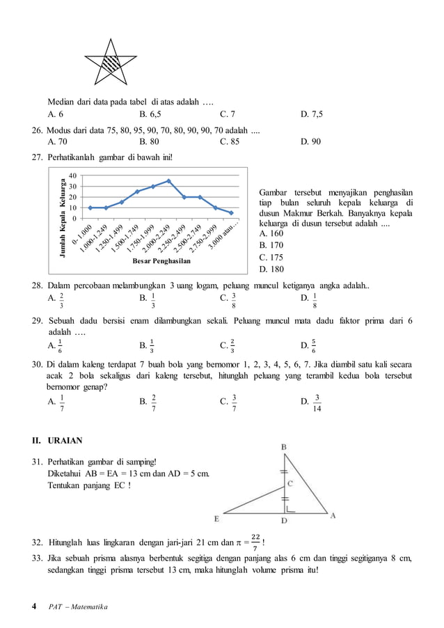 Soal pat mtk kelas 8 k13 (websiteedukasi.com) | DOCX