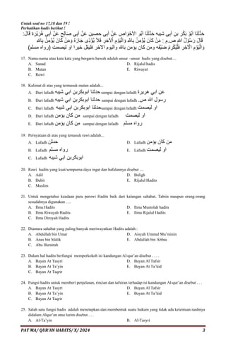 SOAL PAT QURDIS OKE X GENAP 2023 2024 | PDF