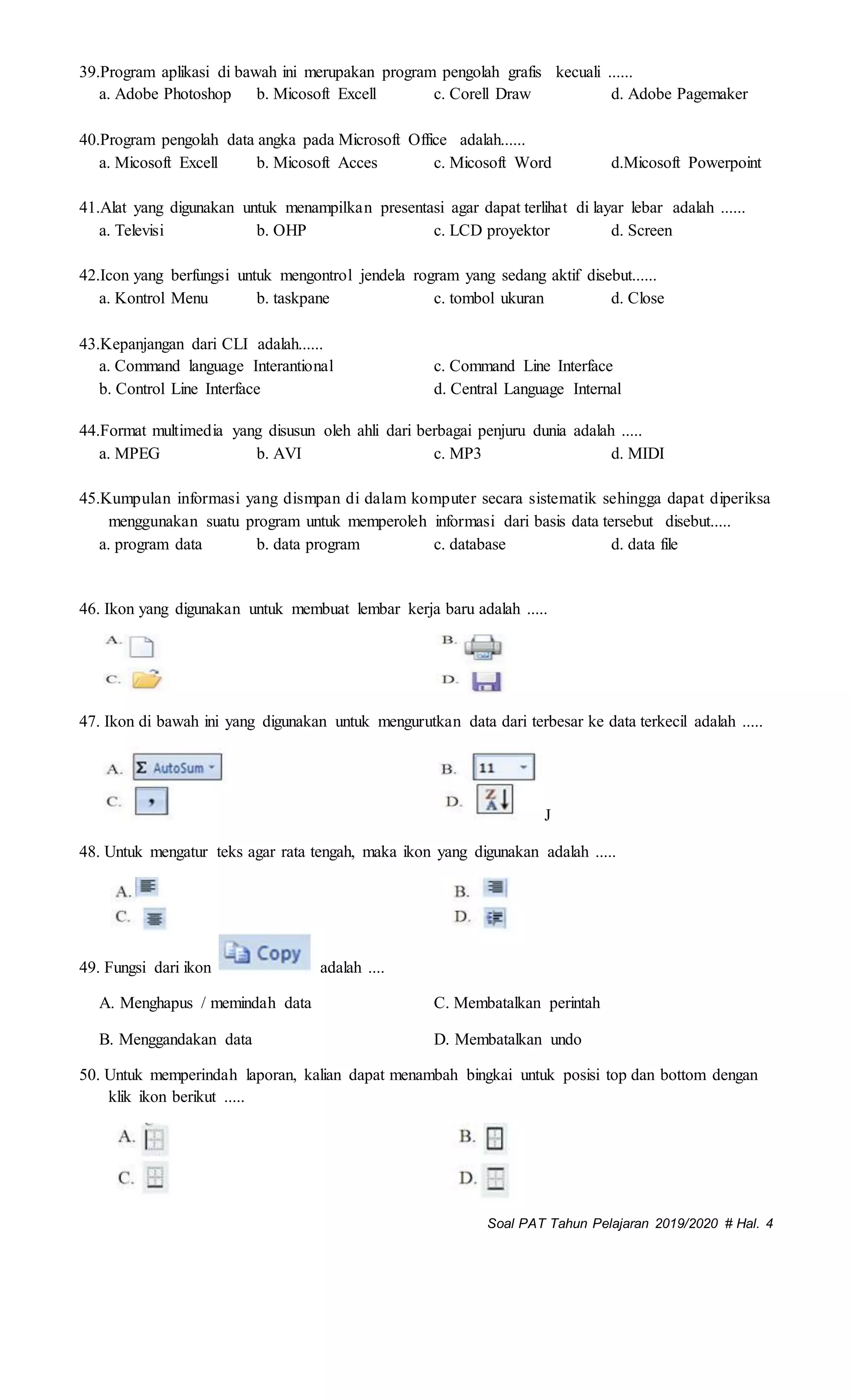 Soal pat tik kelas vii | DOCX