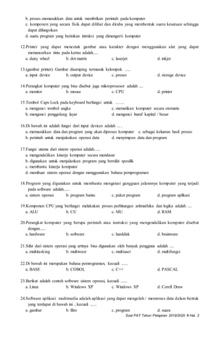 Soal pat tik kelas vii | DOCX